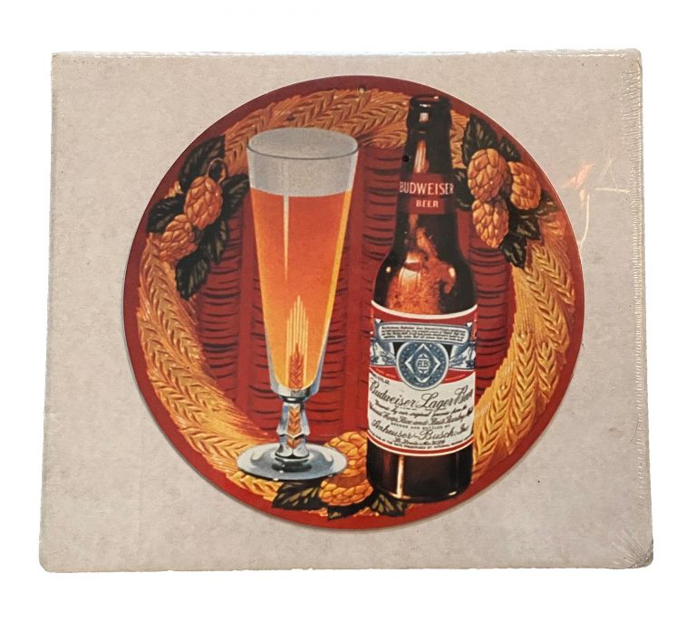 Reproduction Advertising Sign – Budweiser Beer Bottle and Beer Glass ...