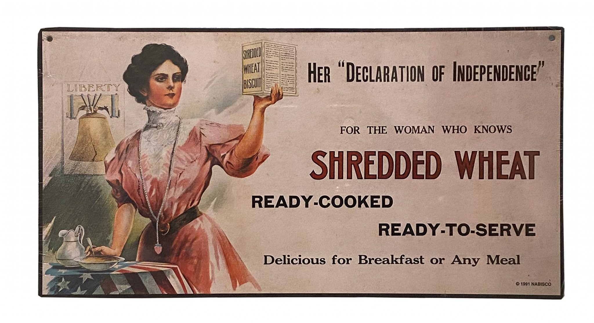 Reproduction Advertising Sign – Nabisco Shredded Whole Wheat Woman ...